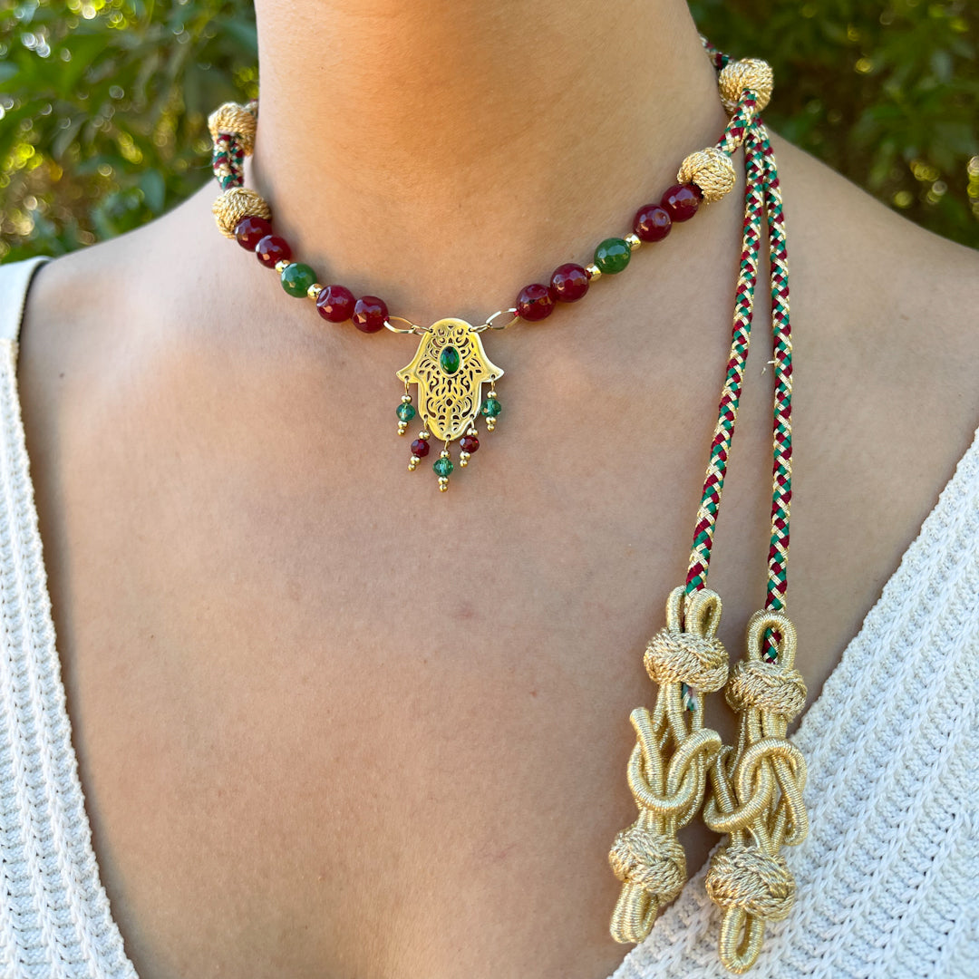 Collier avec cordelette beldi – Dark Joyau